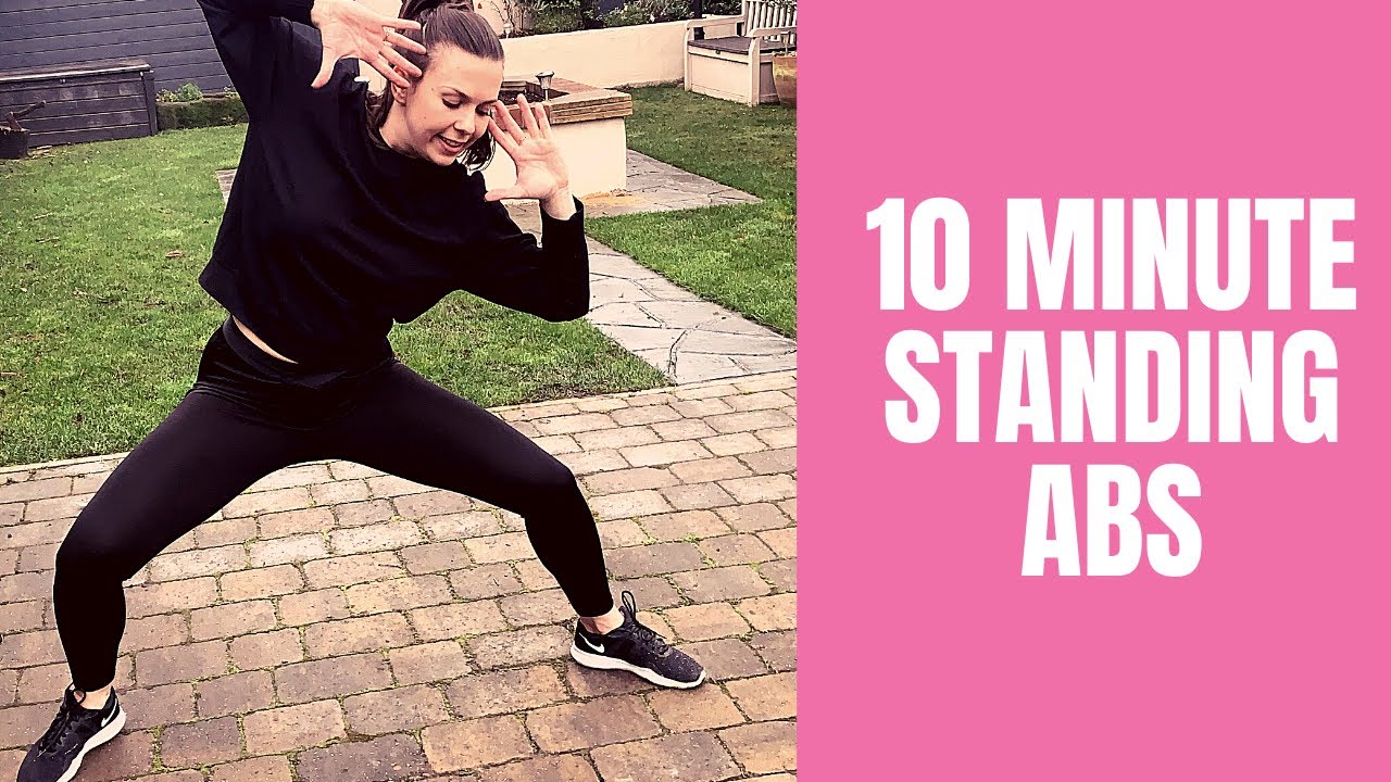 10 Minute Standing Abs Workout- No Equipment - YouTube