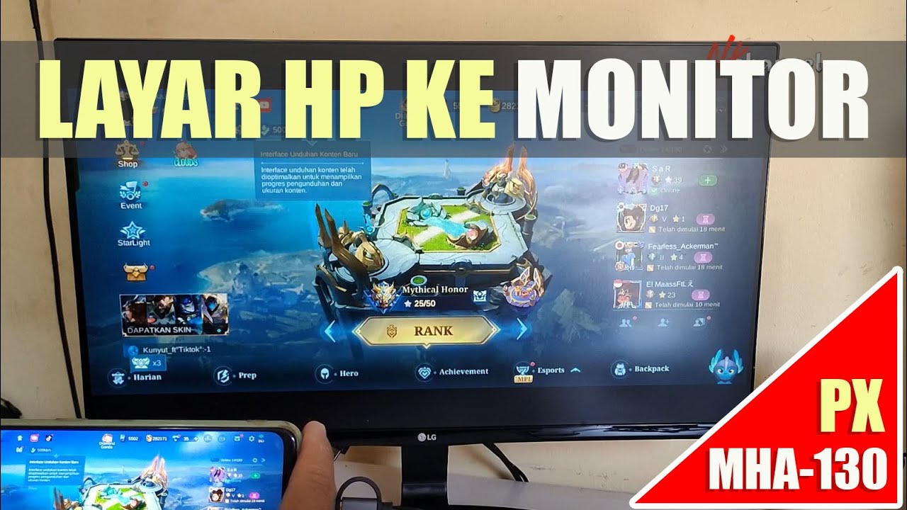 Cara menampilkan layar hp ke Monitor PC pake alat ini! PX MHA 130 - YouTube