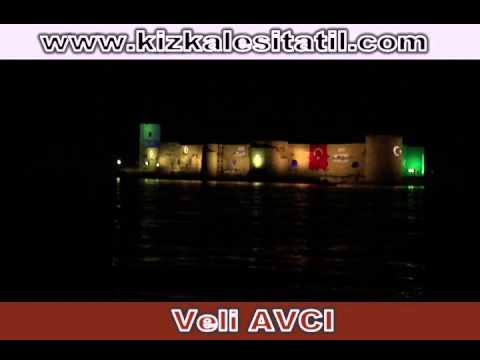 KIZKALESİ GECE BİR BAŞKA GÜZEL, KIZKALESİ GEÇE RENGARENK MERSİN , MERSİN KIZKALESİ GECE GÜZELLİĞİ