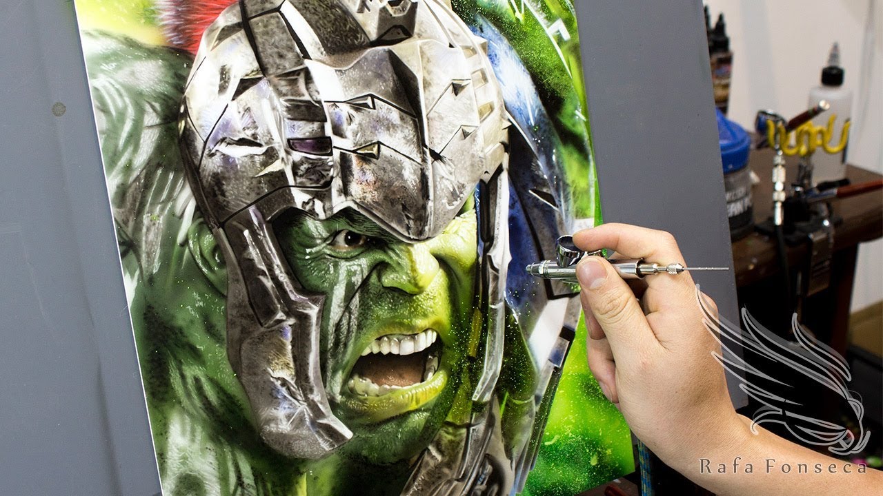 Painting Hulk (Thor Ragnarok) - Airbrush Hulk / Rafa Fonseca - YouTube