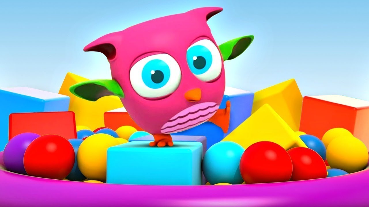 Hop Hop the Owl in the ball pit. Educational cartoons for kids in ...