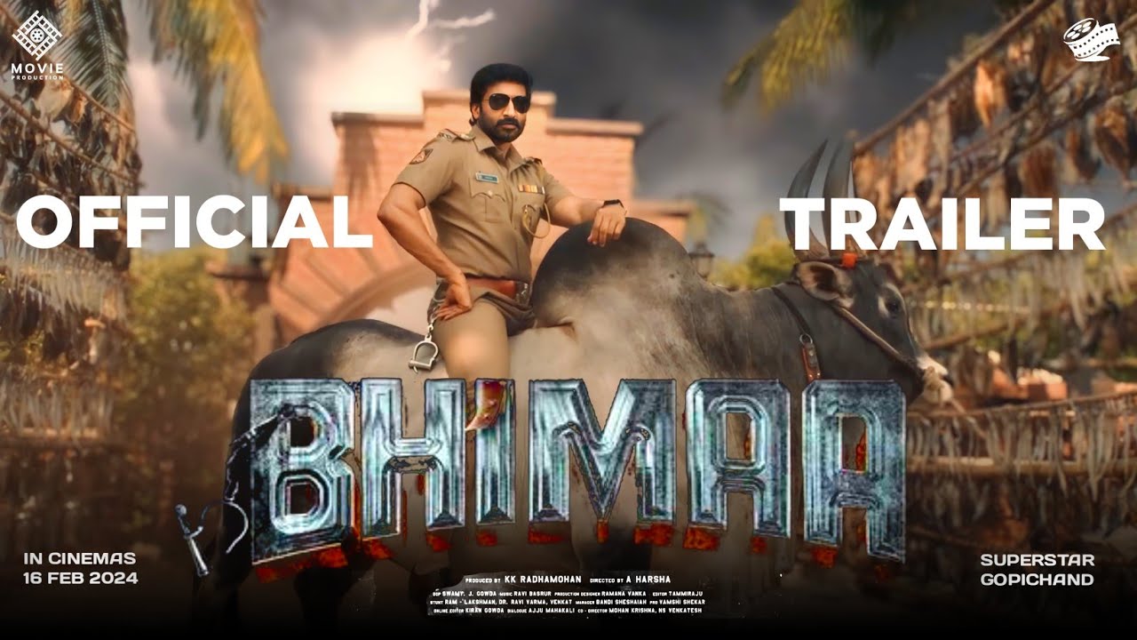 Bhimaa (2024) Official Trailer | Gopichand | A Harsha | Ravi Basrur ...