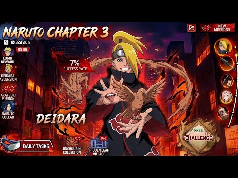 Naruto Chapter 3 Free Rewards 💥🤯 | august booyah pass | free fire new event | ff new event
