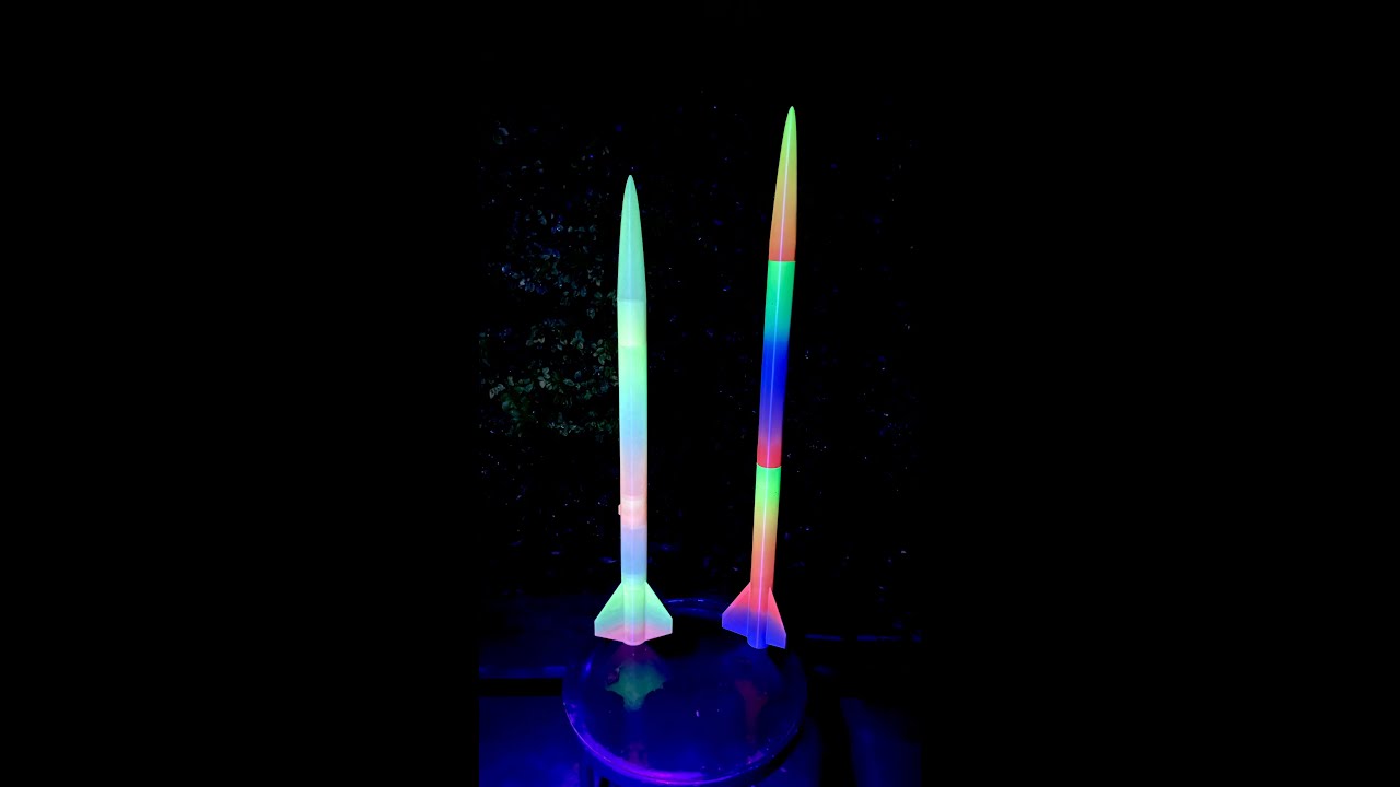 3D Rainbow Colored High Power Rockets - YouTube