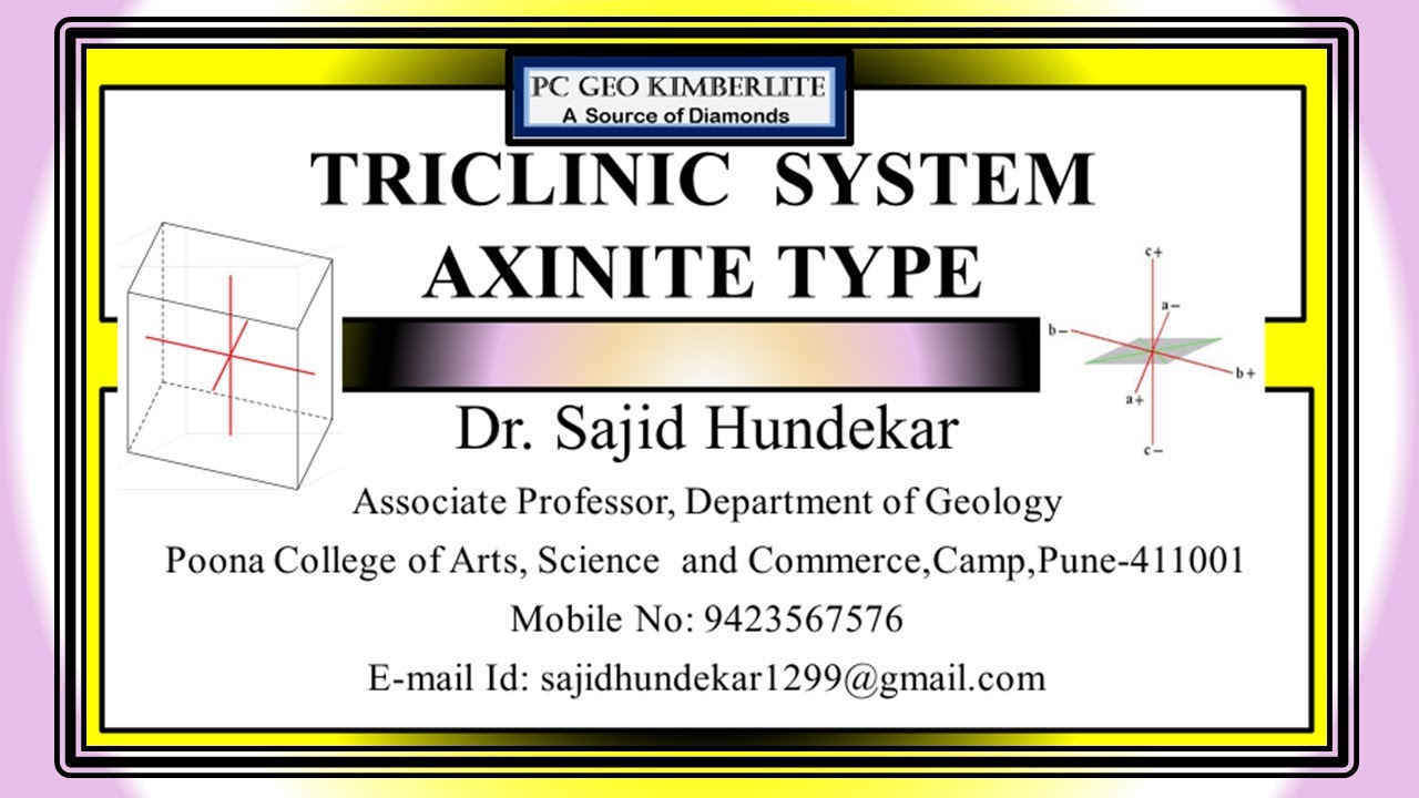 Triclinic System: Axinite Type (Holding Position of the crystal models ...