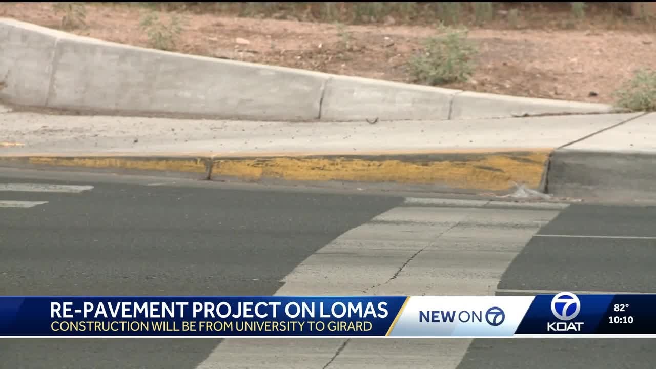 Re-pavement work starts Monday on Lomas Blvd. - YouTube