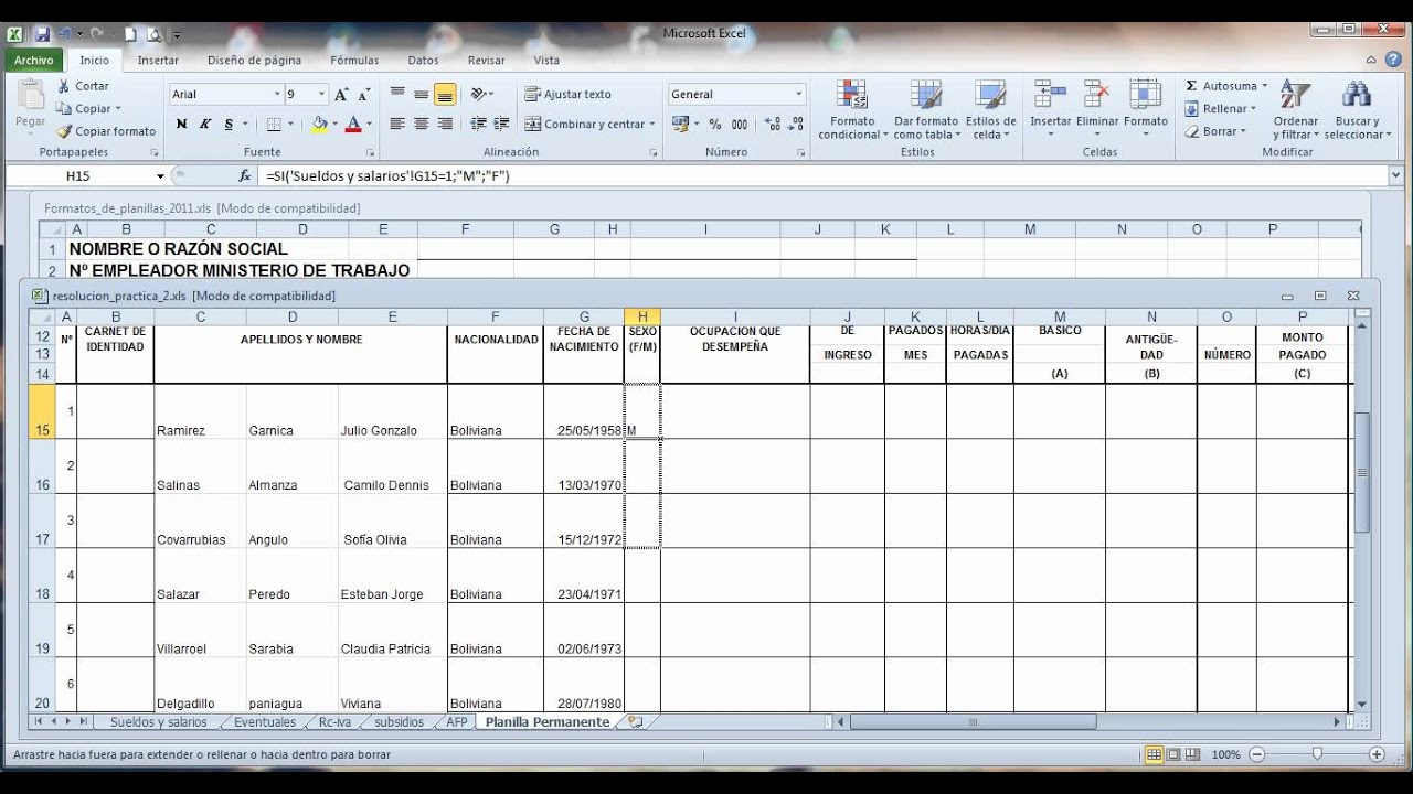 Tutorial Resolución Práctica No 4 Planillas Ministerio Primera Parte - YouTube