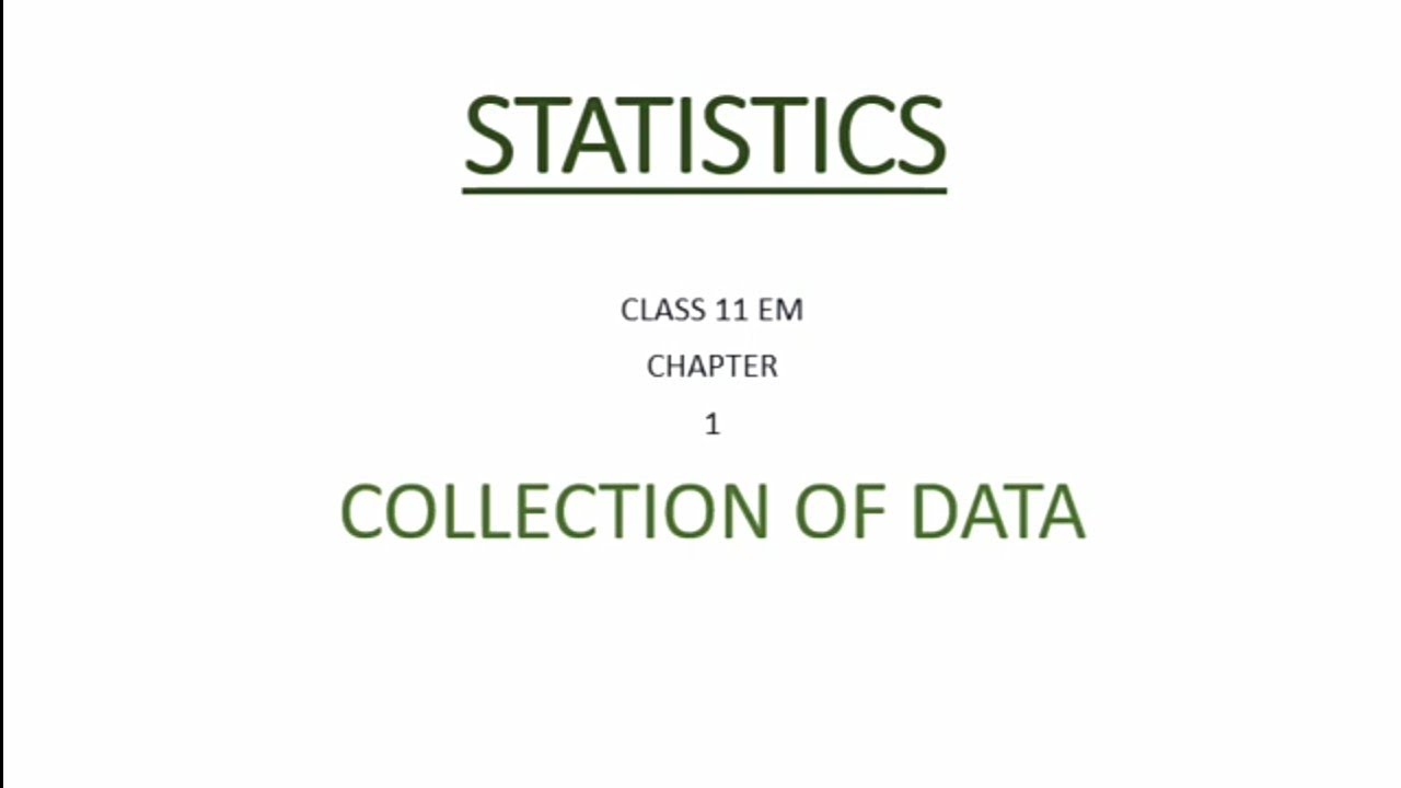 CLASS 11 STATISTICS EM CHAPTER 1.1 ORIGIN AND GROWTH OF STATISTICS BY ...