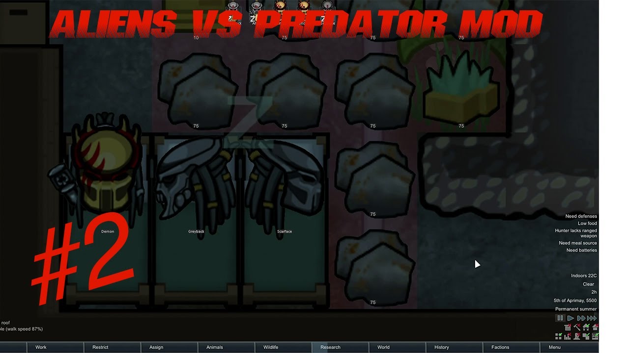 🚀 Rimworld alien vs predator mod | Ep 2 | Base expansion - YouTube