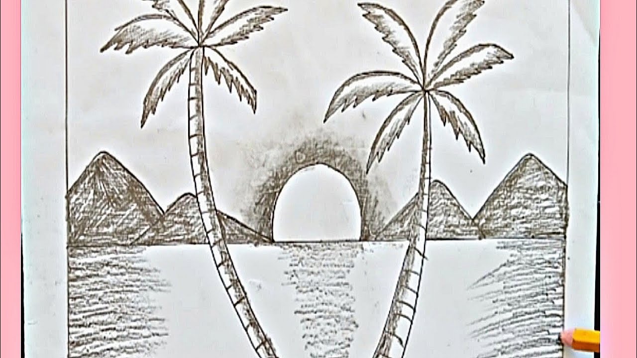 How to draw Sunrise Step by step || Pencil Sketch for Beginners ...