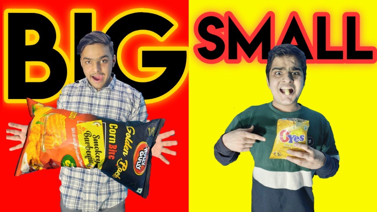 BIG VS SMALL RANDOM FOOD CHALLENGE. - YouTube