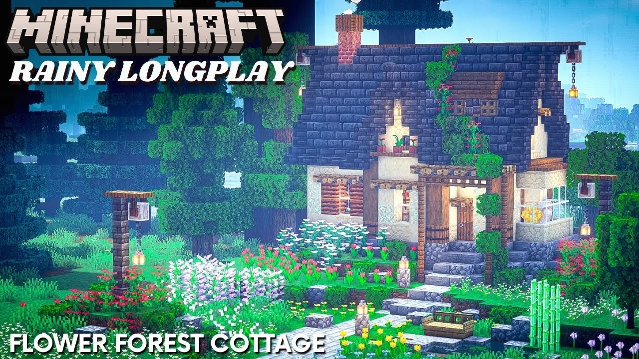 Minecraft Rainy Longplay - Flower Forest Cottage (No Commentary) [1.19 ...