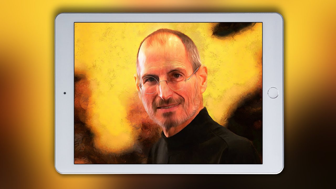 Realistic Finger Painting of Steve Jobs Portrait with iPad - YouTube