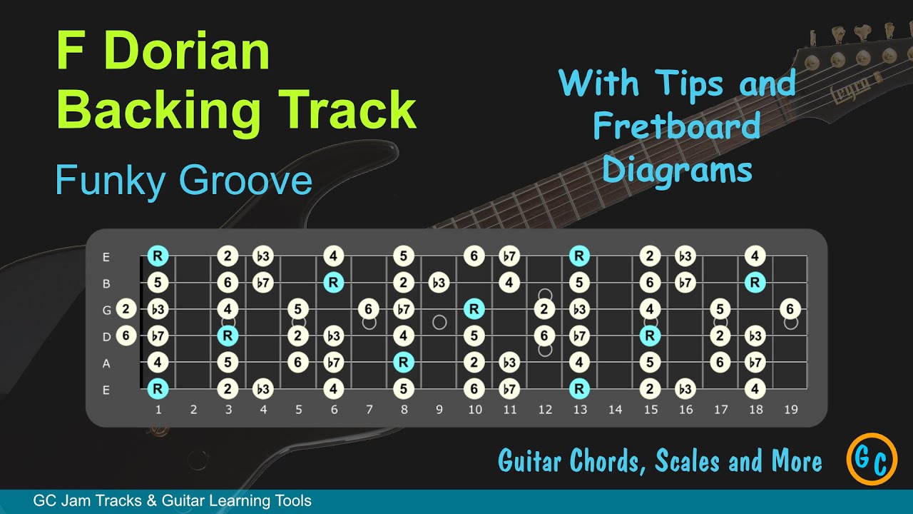 F Dorian Jam / Backing Track for Guitar with Tips and Diagrams - YouTube