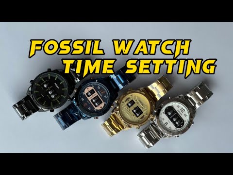 Fossil watch time setting - YouTube