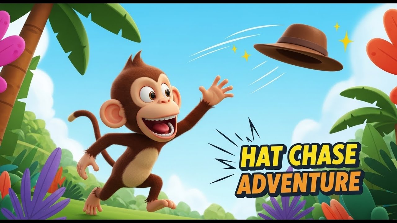 Cheeky and the Hat Chase Adventure | Funny 3D Monkey Story for Kids ...