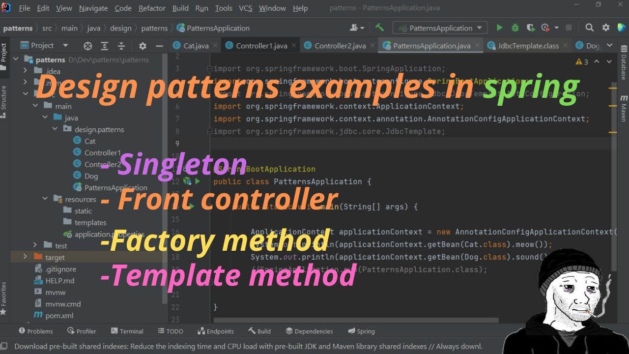 Examples of design patterns used in the spring framework - YouTube