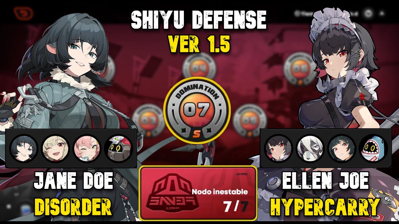 Jane Doe Disorder & Ellen Joe Hypercarry | Shiyu Defense 1.5 | Zenless ...