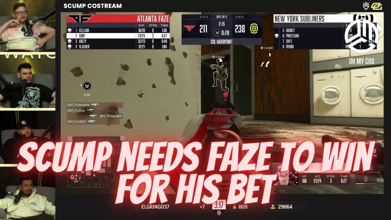 Scump Needs Faze To Win This Round For His Bet - YouTube