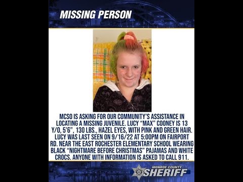 13 YEAR OLD LUCY COONEY IS MISSING FROM ROCHESTER NEW YORK. YOU CAN ...