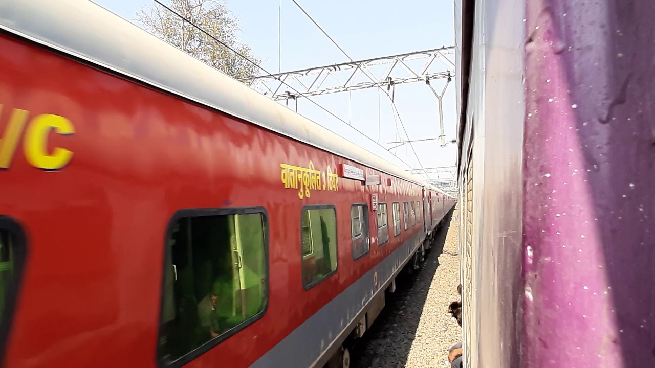 Udyan Express overtaking local with new LHB coaches led by WDP4D ...