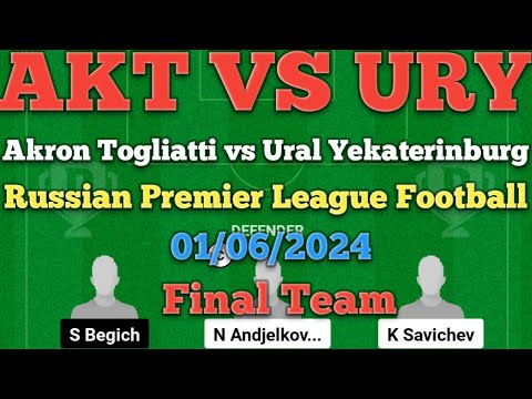 AKT vs URY Dream11 Football Match...Akron Togliatti vs Ural Yekterinbug ...