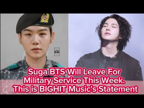 Suga BTS (Min Yoongi) Will Leave For Military Service This Week. This ...