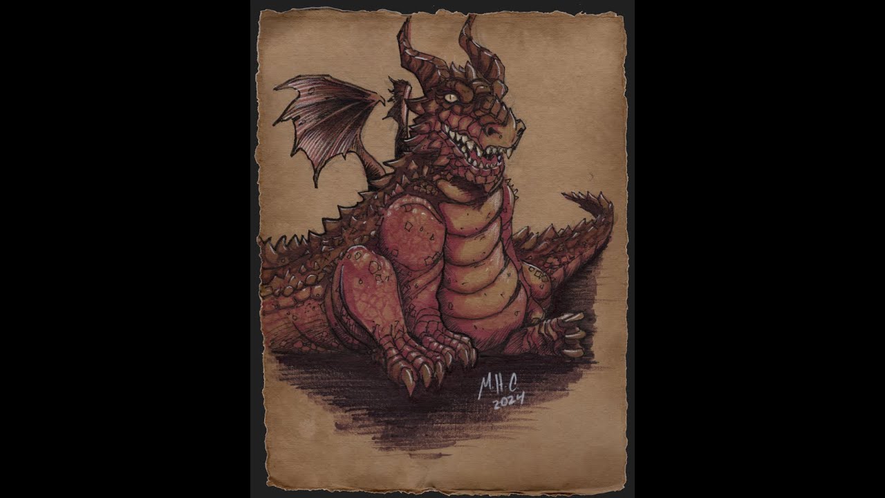 Drawiing a Fat Dragon at 26x - YouTube