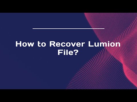 How To Recover Unsaved Lumion File