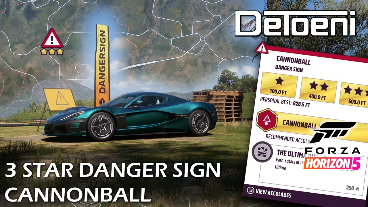 3 Star Danger Sign Guide for Cannonball Forza Horizon 5 - YouTube