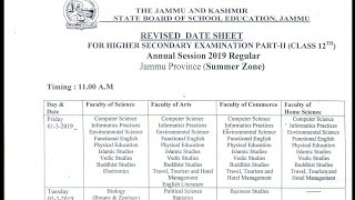 Jkbose Class 12th Revised Date Sheet Jammu Division Attainers Mp3 & Mp4 ...