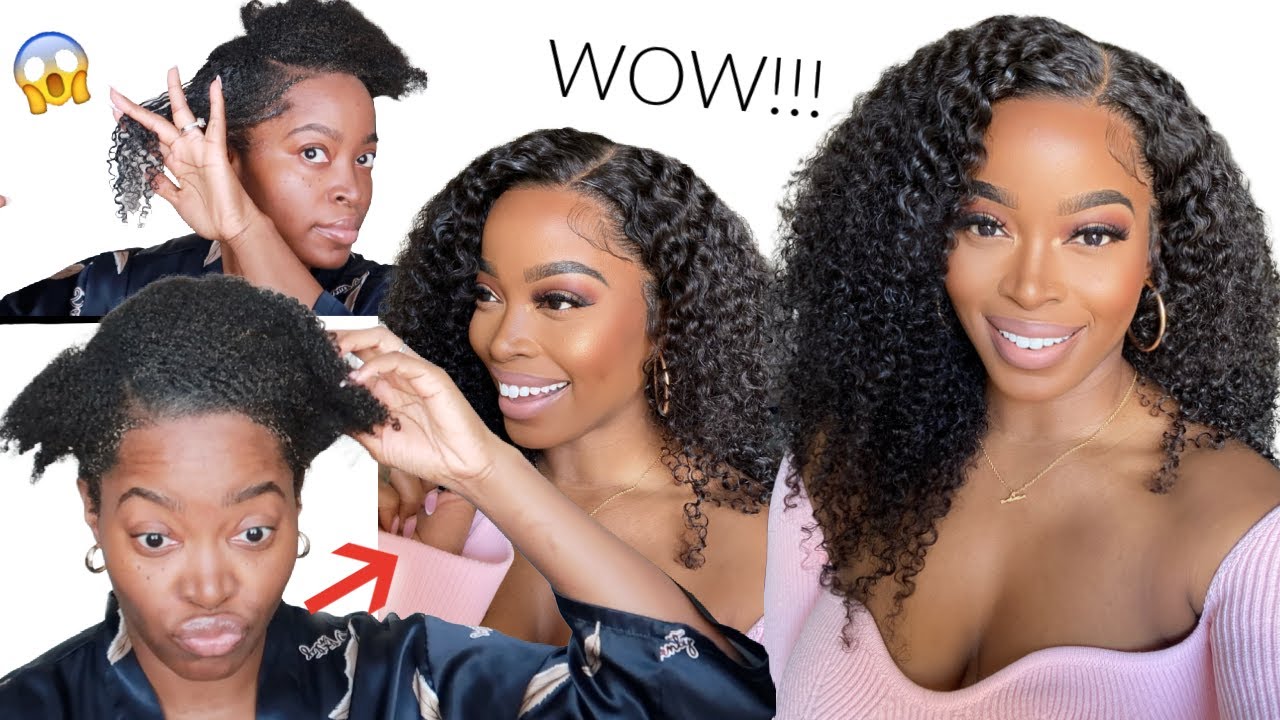 😱FAKE YOUR HAIR TEXTURE🔥HD Invisible Lace Natural Hair Wig 💣NO ...