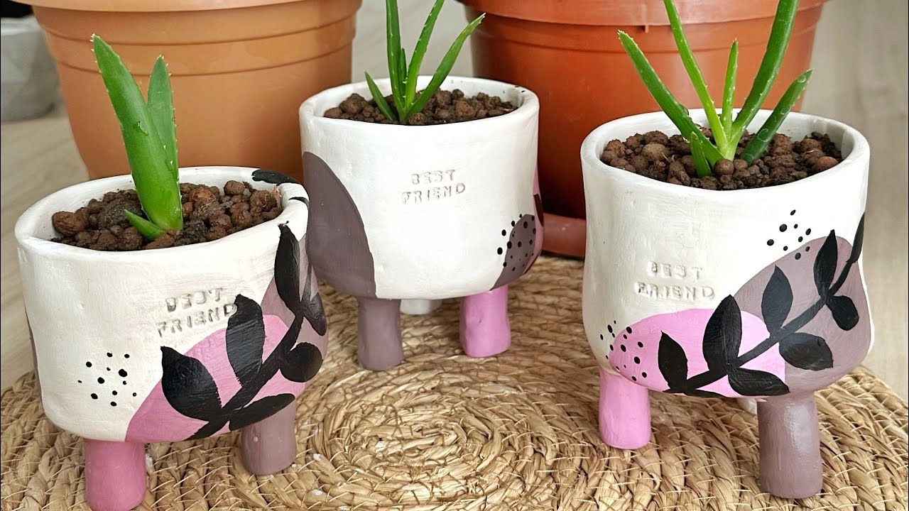 Kil Hamurundan Yaptığım Saksılar | Anneler Günü El Yapımı Hediye | Air ...