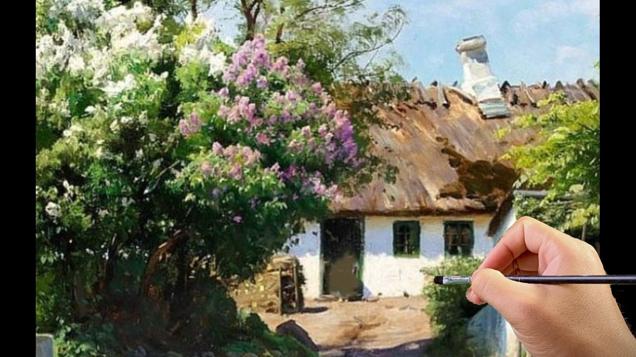 🎨 Painting a Peaceful Countryside House | Relaxing Acrylic Landscape ...