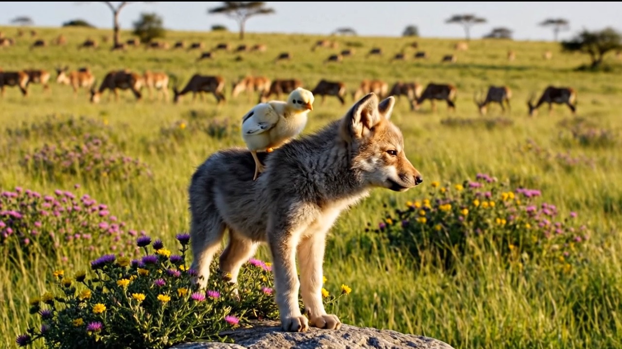 You Won’t Believe This Wolf Pup’s Friendship with a Baby Chick - YouTube