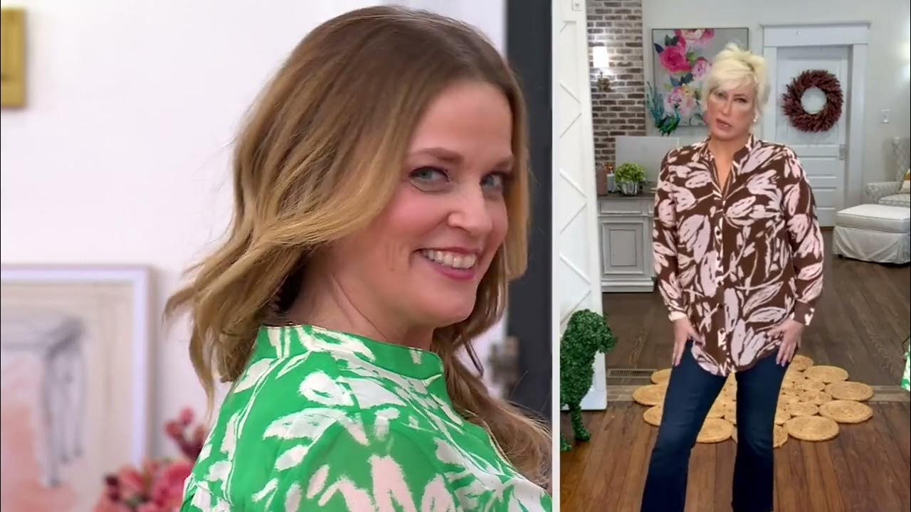 Belle by Kim Gravel Second Wind Hi-Low Button Front Floral Blouse on ...