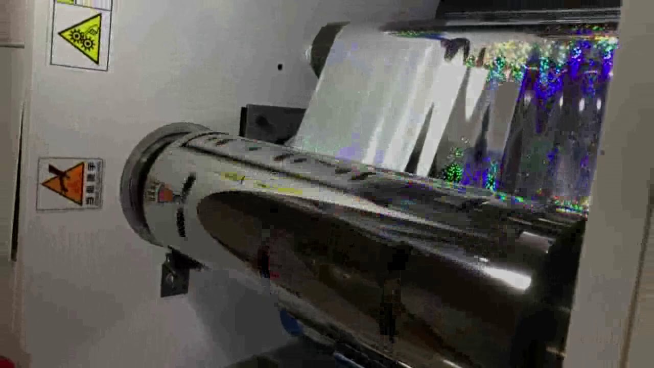 PET film hard holographic embossing machine how to make hologram - YouTube