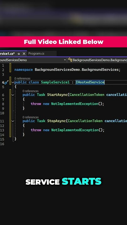 Background Service Start & Stop Async Methods #dotnetcore - YouTube