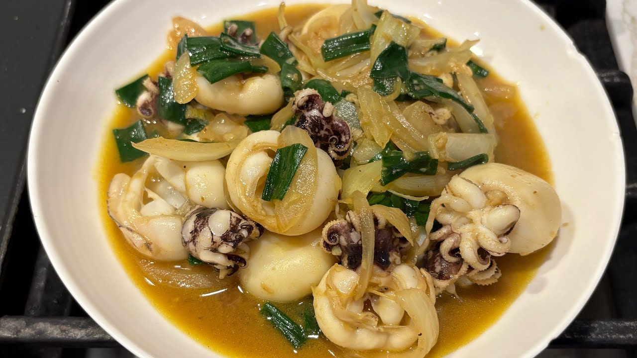 Curry baby squid recipe Easy & Tasty! | FullHappyBelly - YouTube