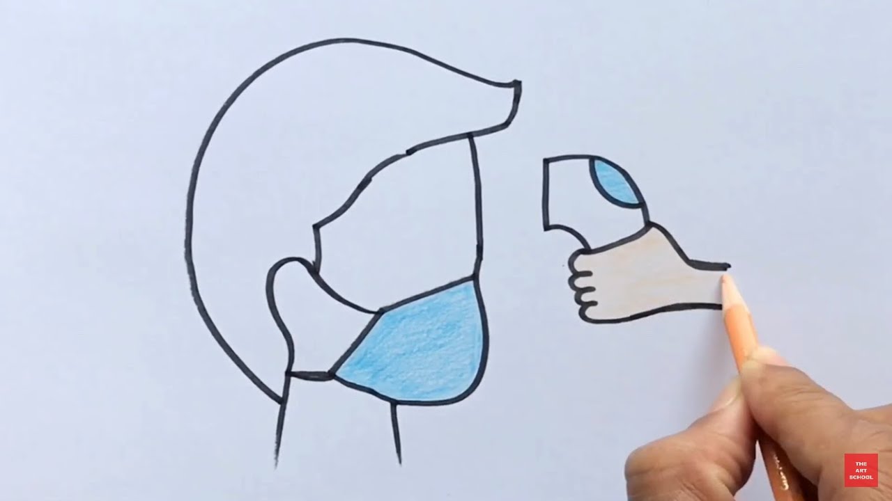 How to Draw a Body Temperature Checking Icon - YouTube