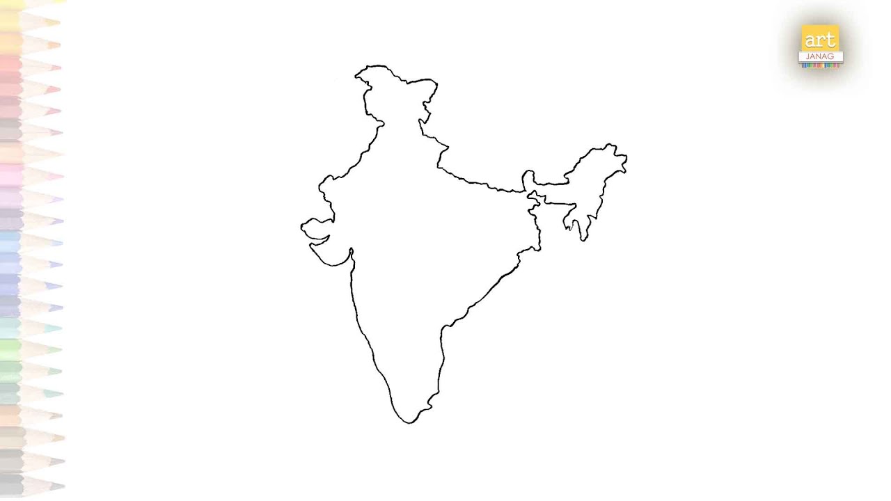 Bharat Map drawing | Easy Map drawings | How to draw Bharat Map step by ...