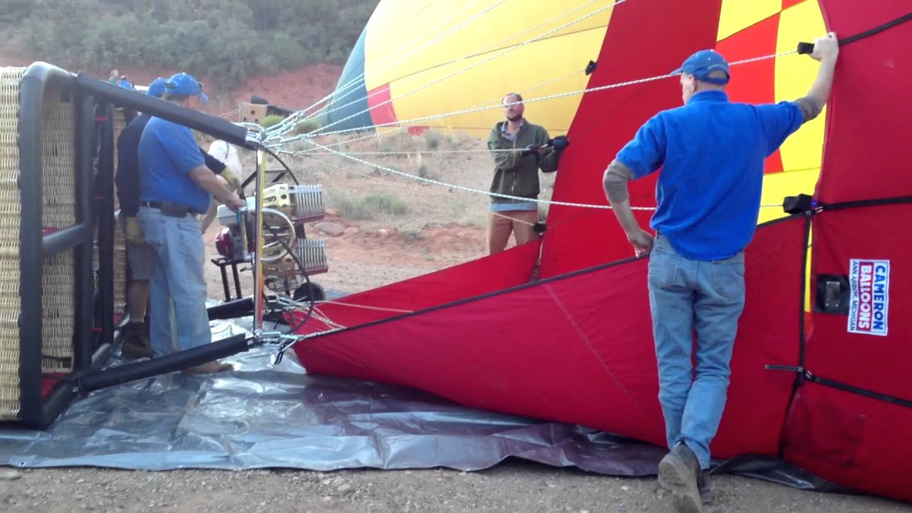 Hot Air Balloon Setup and Takeoff - YouTube