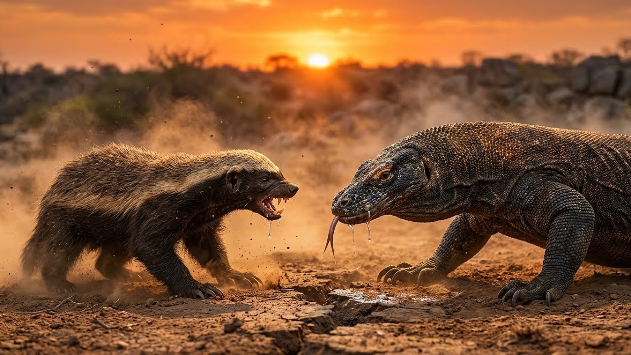 Honey Badger vs Komodo Dragon: Can Fearless Overcome Venom? - YouTube