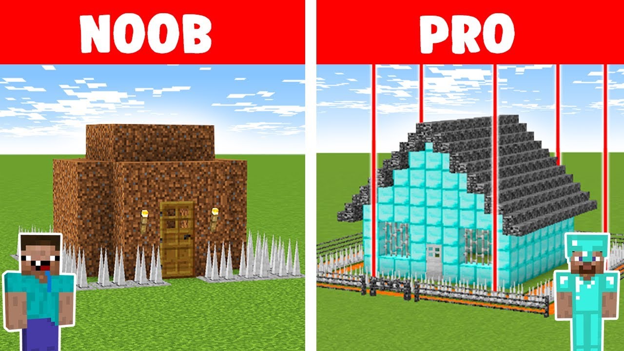 Minecraft NOOB vs PRO: WORLD'S SAFEST HOUSE CHALLENGE in minecraft ...