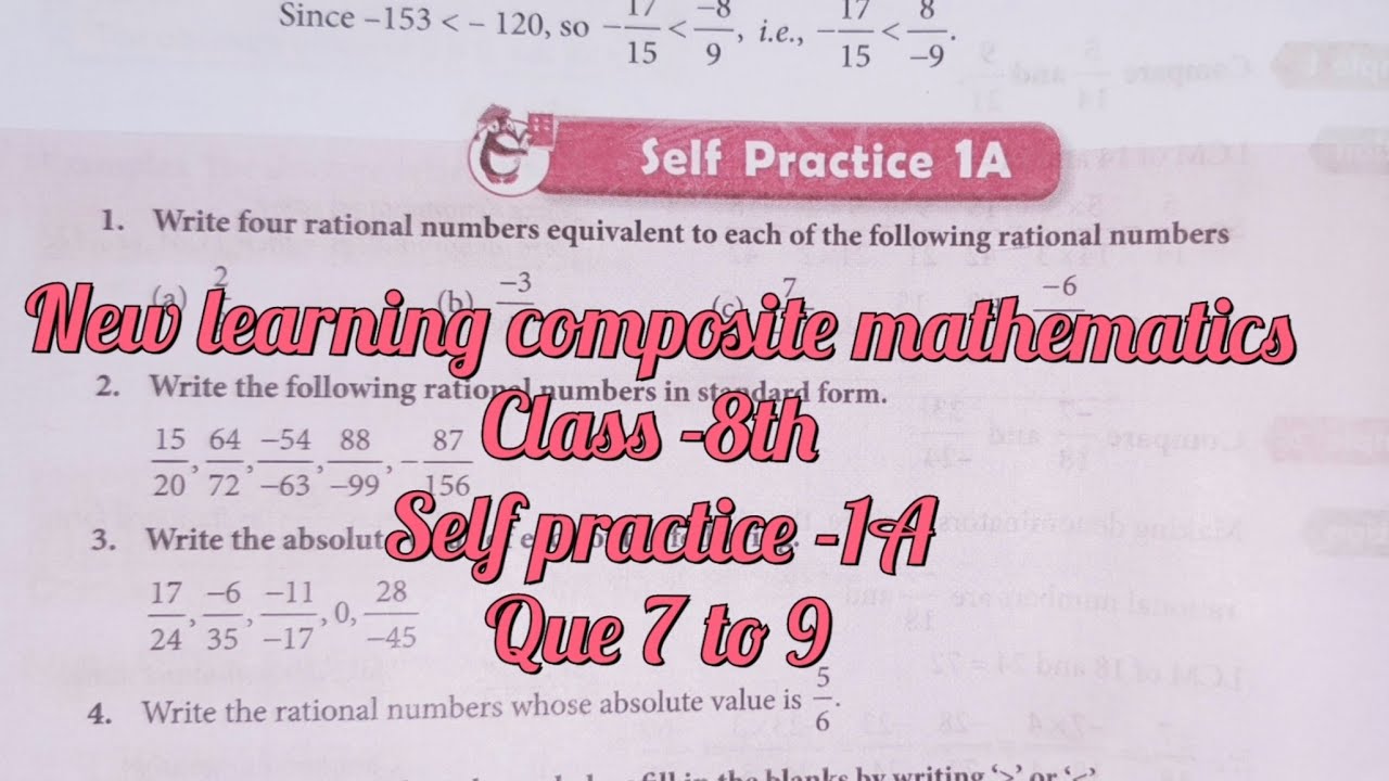 new learning composite mathematics class 8 self practice 1a | schand ...