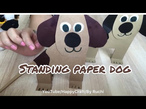 How to make a standing paper dog | Paper craft ideas | DIY crafts - YouTube