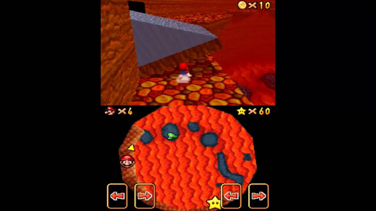 Let's Play Super Mario 64 DS Hot Foot It Into the Volcano - YouTube