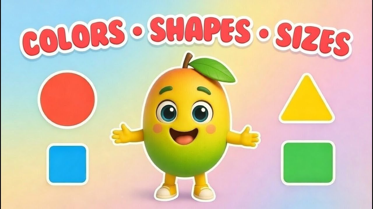 Learn Colors, Shapes & Sizes | Fun Toddler Learning Video (Ages 2–4 ...
