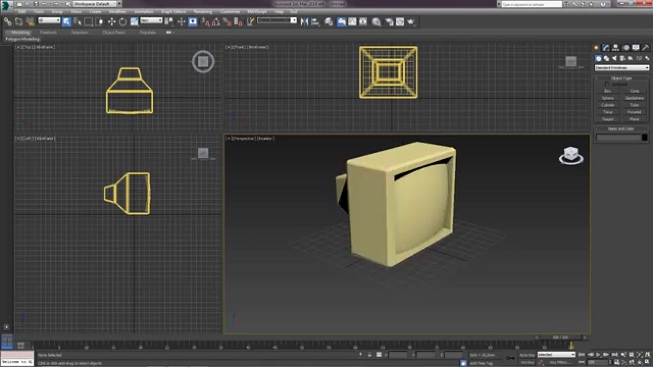 3D Max. Упражнение №7. Работа с модификатором Edit Poly. Телевизор ...