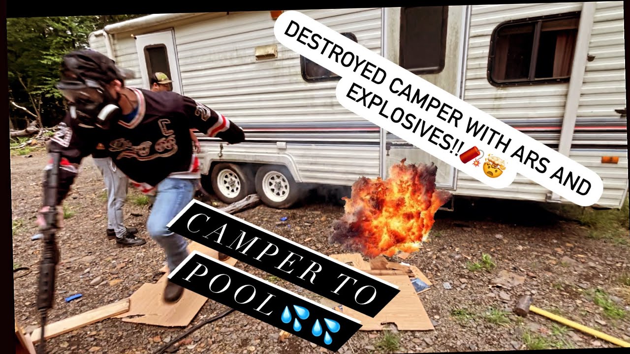 TURNING CAMPER INTO POOL AND BAR!! - YouTube